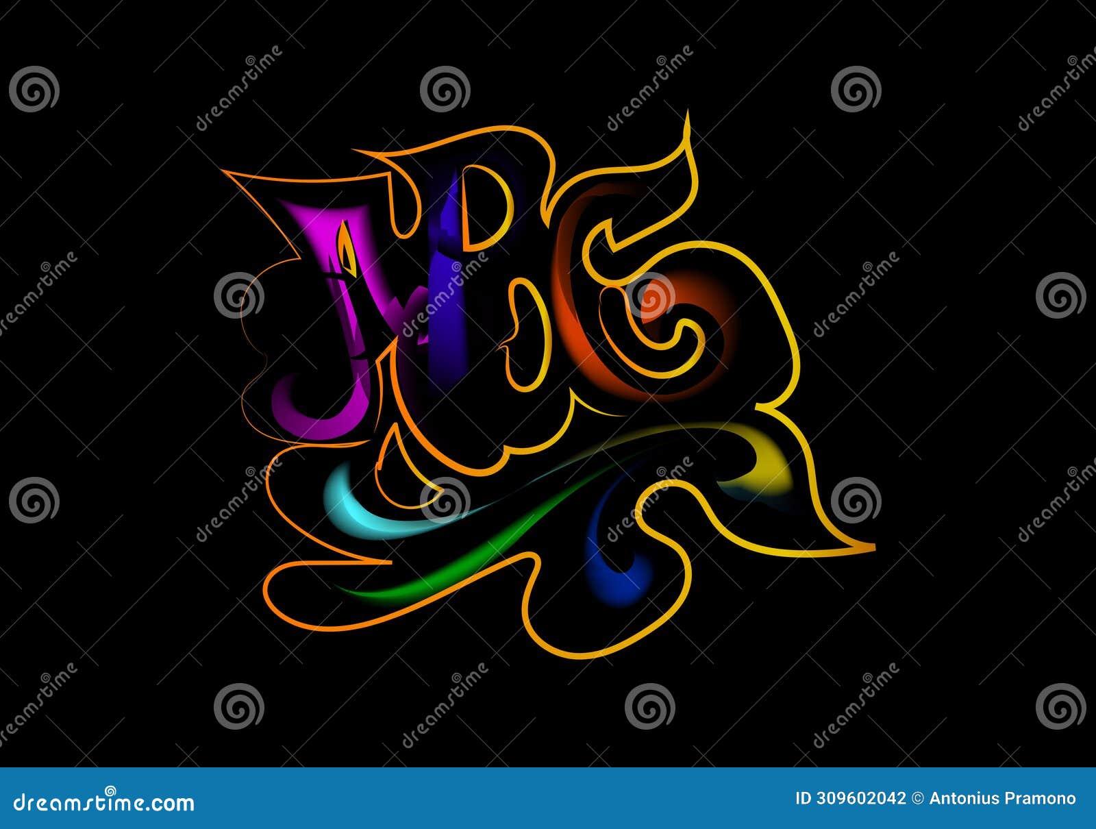 ABC Word Futuristic Graffiti Tag Style Stock Vector - Illustration of ...