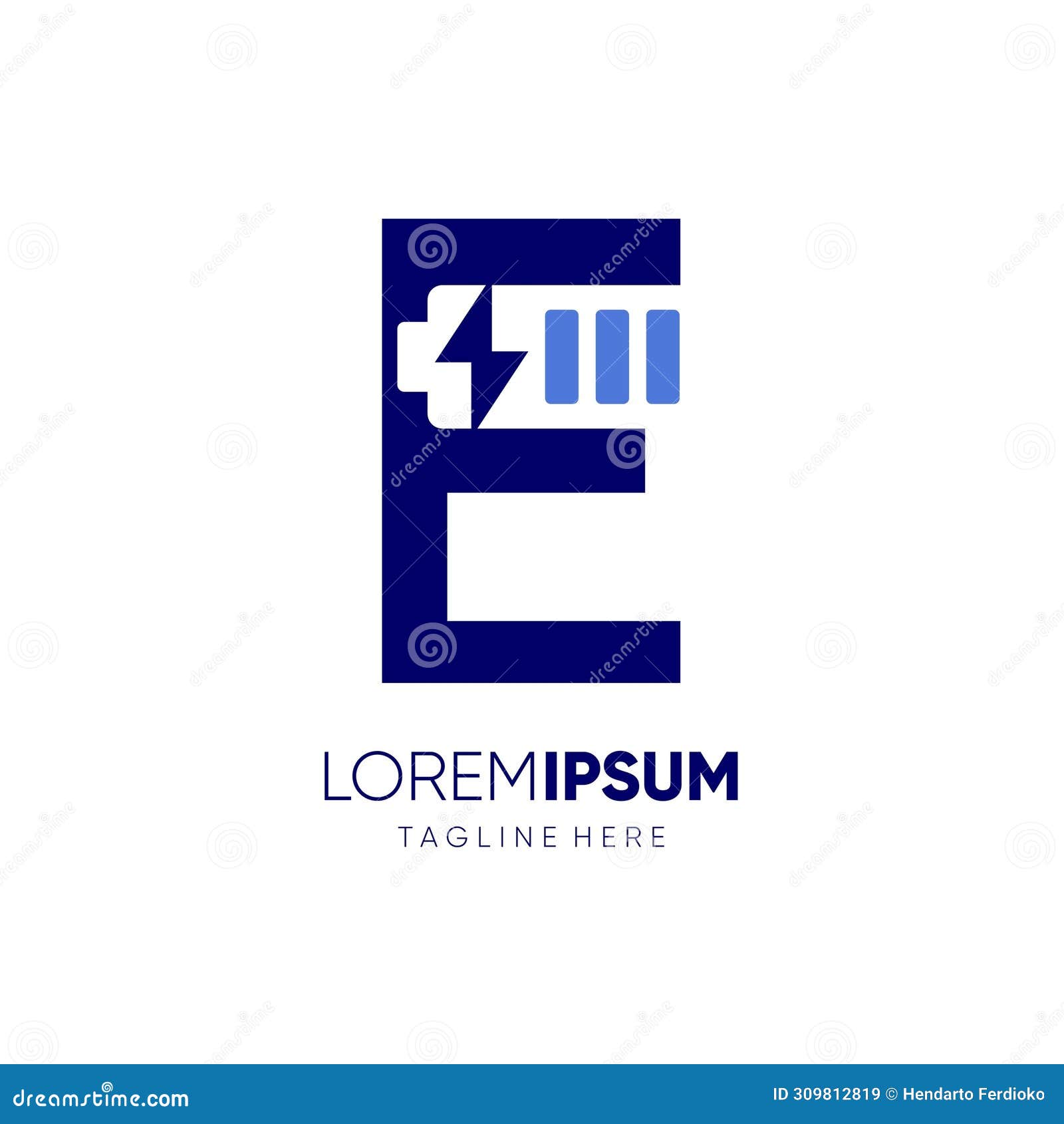 Letter E Initial Battery Logo Design Vector Icon Graphic Emblem ...