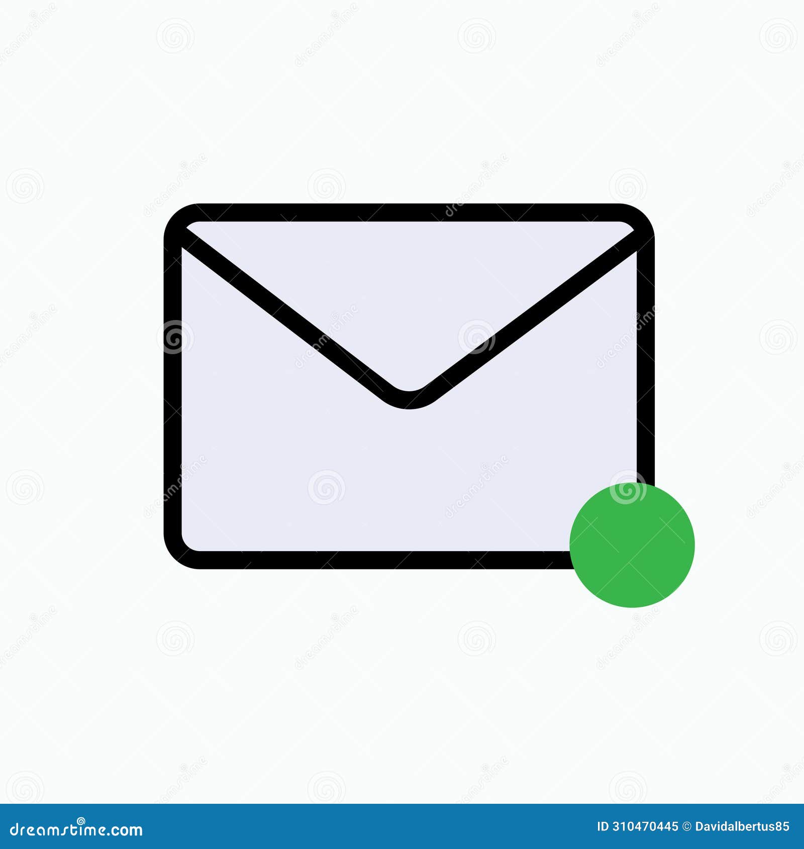 Envelope Icon. Green Notification, Message Symbol. Presented within ...