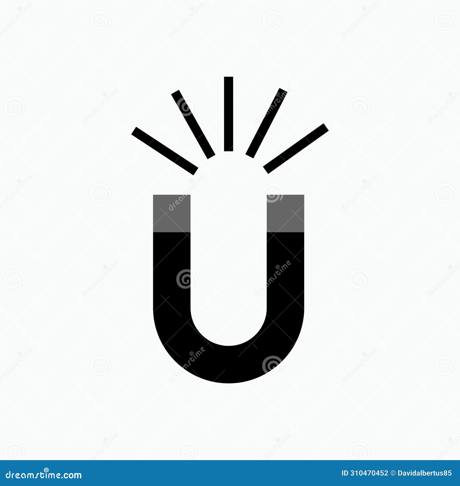 Magnet Icon. Horseshoe Magnetism Symbol. Presented within Glyph Style ...