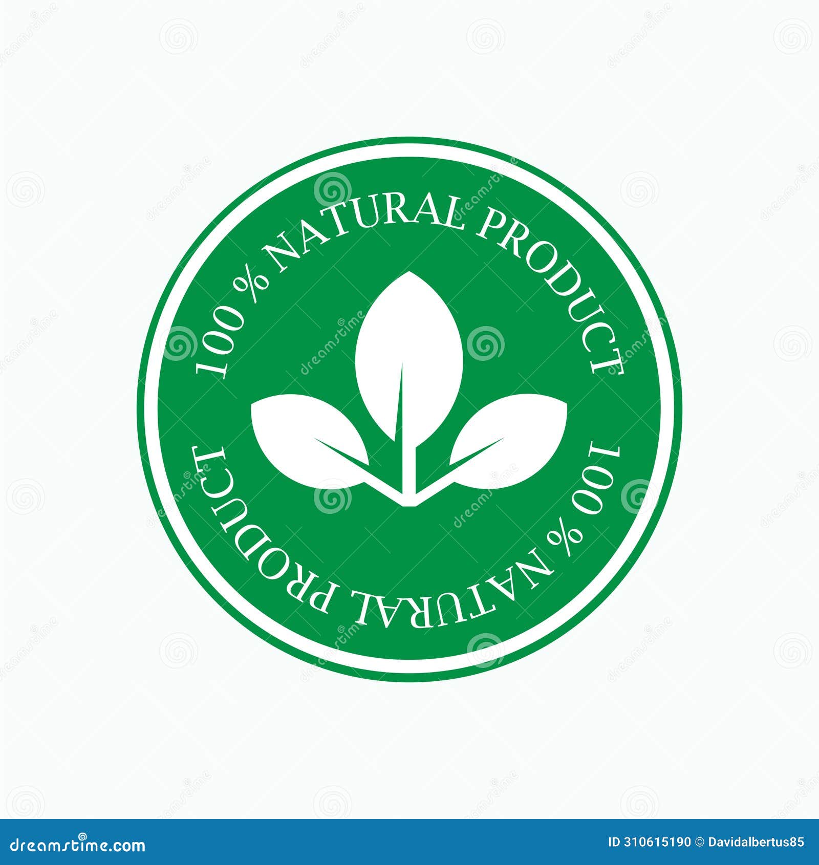 Natural Product Symbol with Text and Leaves Icon - Vector. Stock ...