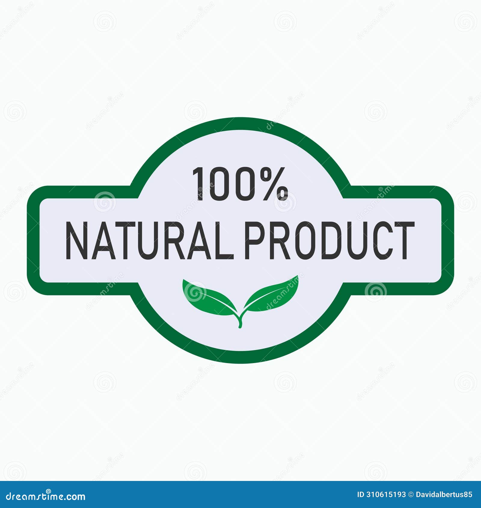 Natural Product Symbol with Text and Leaves Icon - Vector. Stock ...