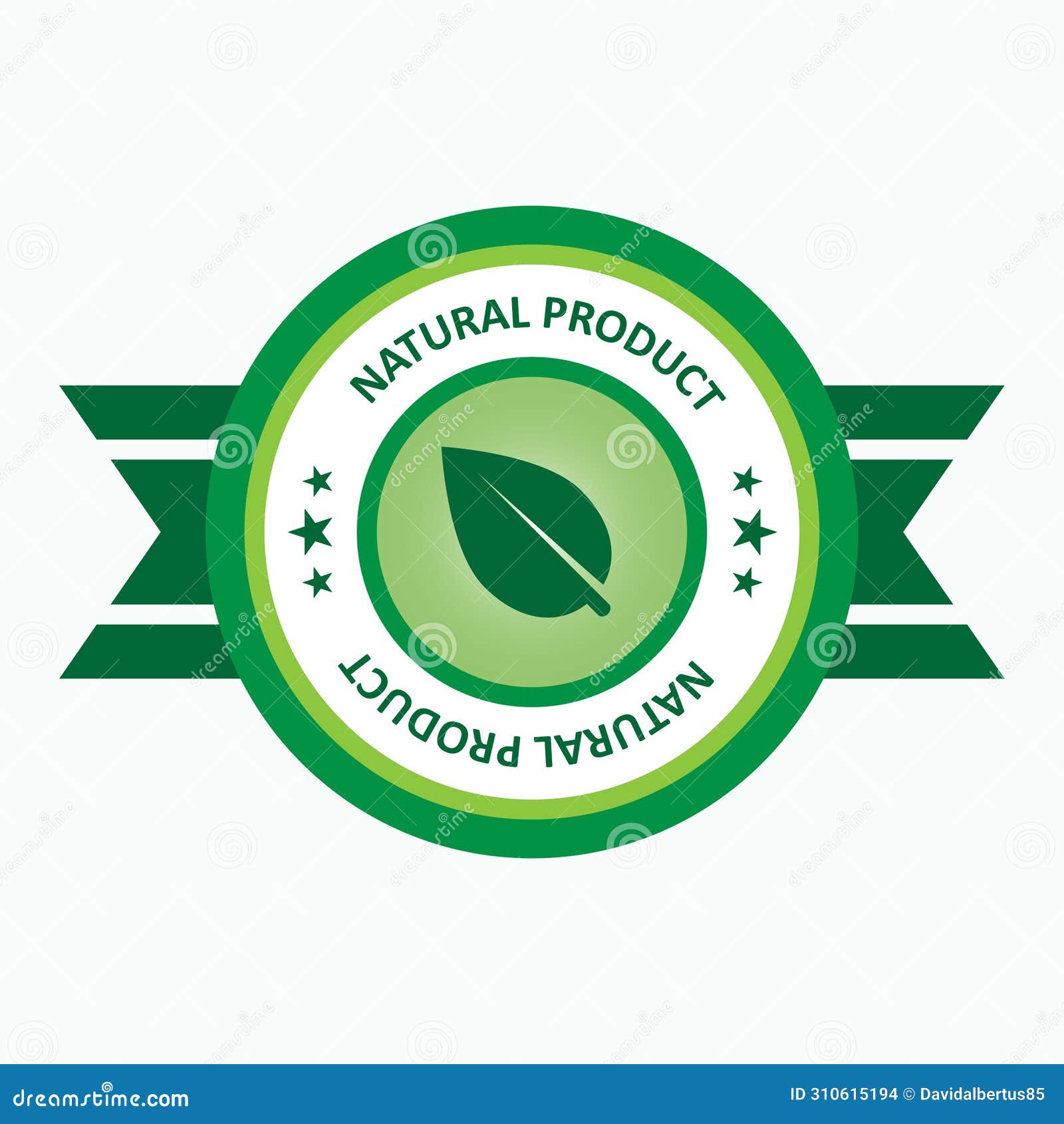 Natural Product Symbol with Text and Leaves Icon - Vector. Stock ...