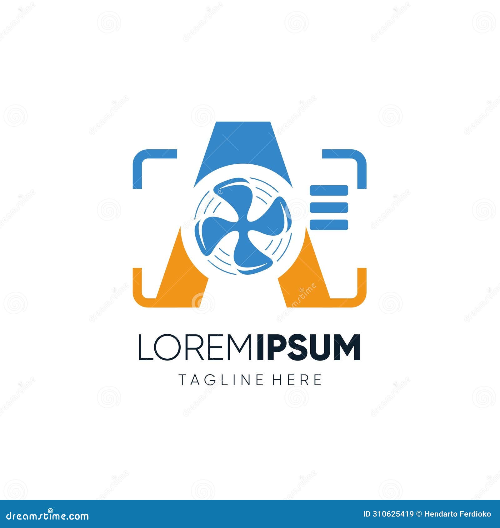 Letter a Outdoor Air Conditioner Fan Logo Design Vector Icon Graphic ...