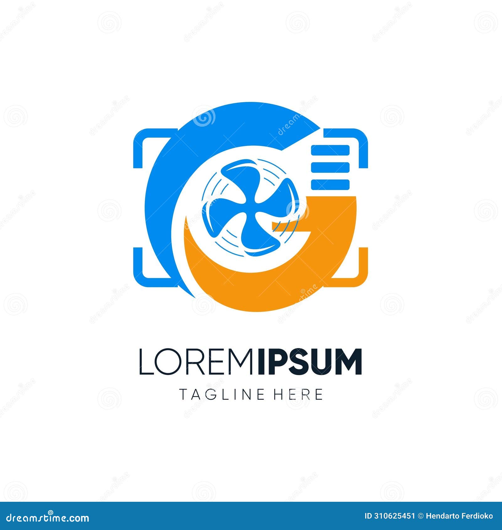 Letter G Outdoor Air Conditioner Fan Logo Design Vector Icon Graphic ...