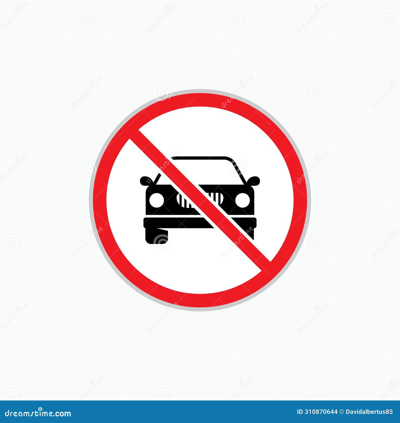 No Vehicle Icon. Forbidden Road Symbol for Car - Vector. Stock ...
