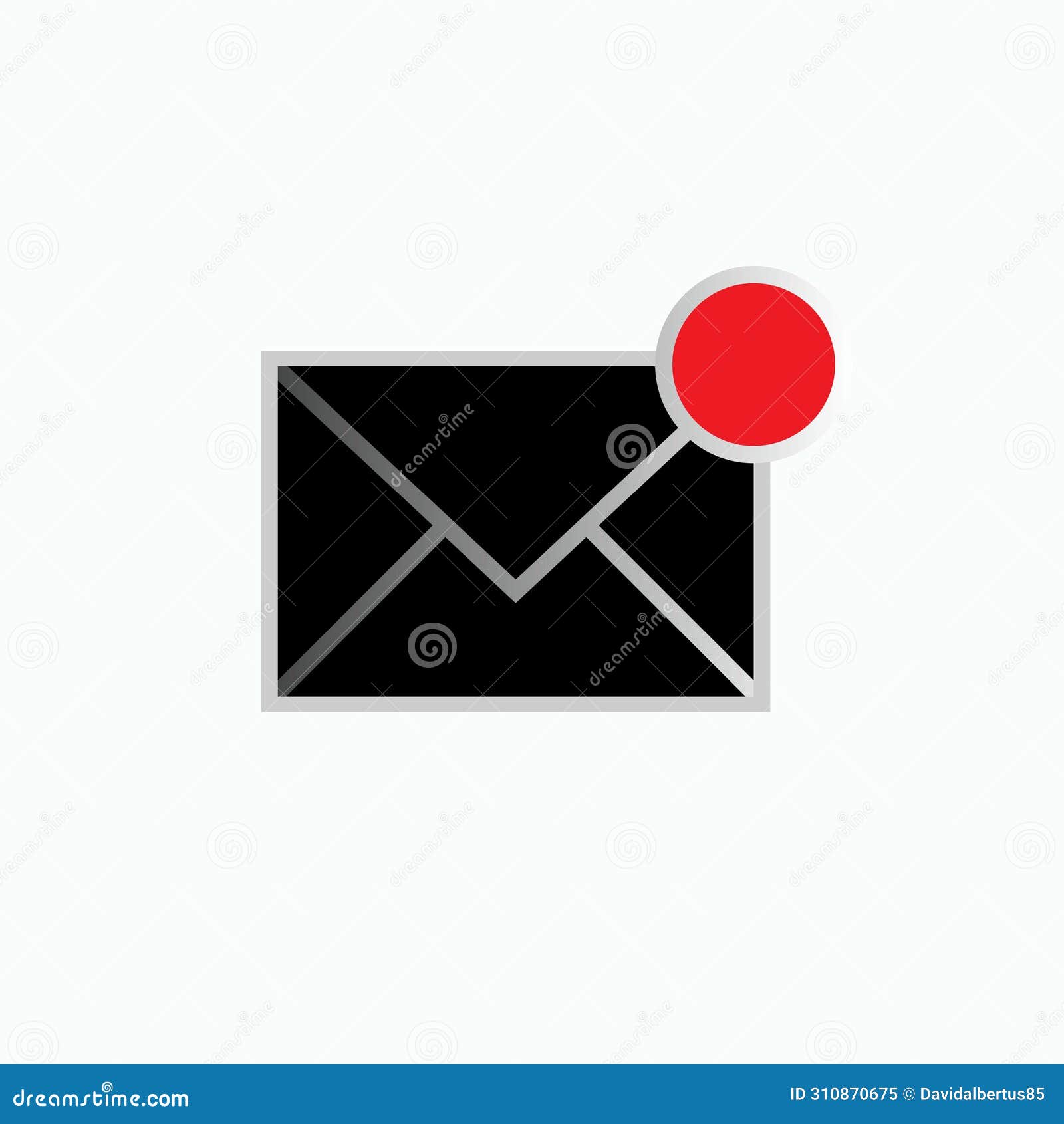 Red Notification Icon. Reminder Message, Envelope Symbol - Vector ...
