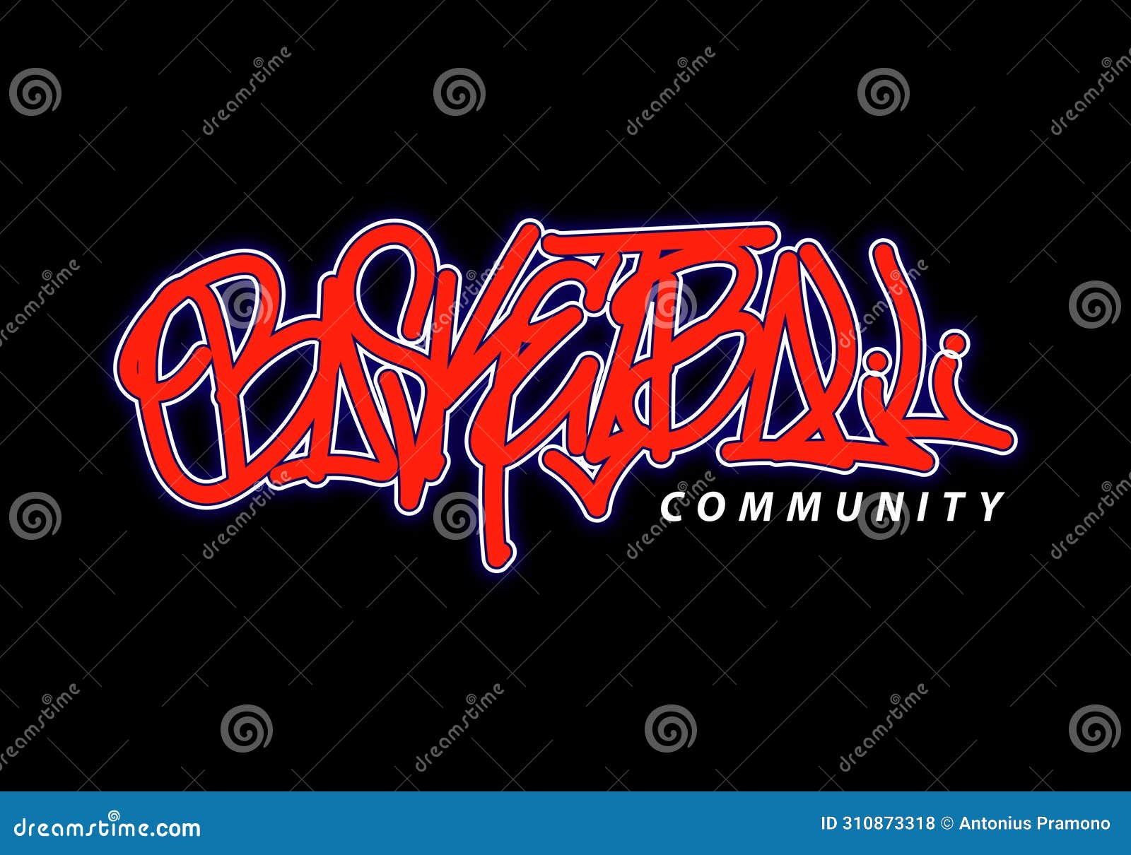 BASKETBALL COMMUNITY Word Graffiti Tag Style Stock Vector ...