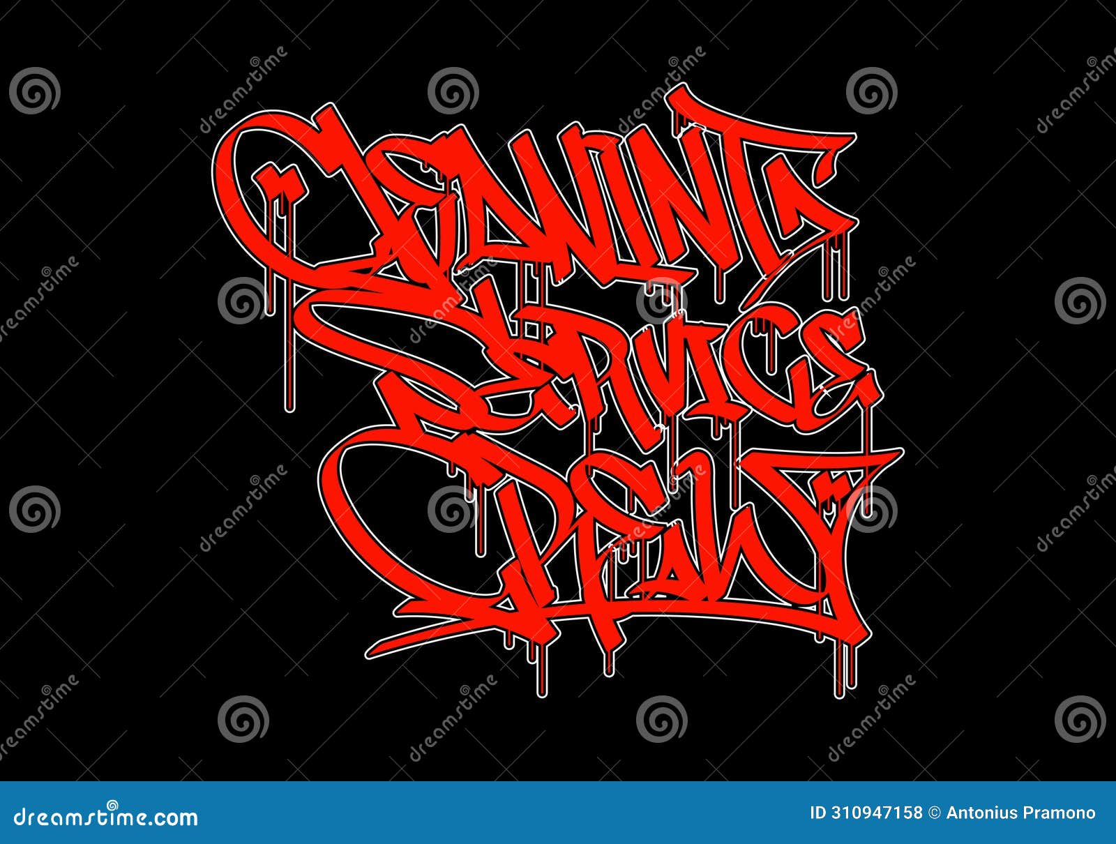 CLEANING SERVICE CREW Word Graffiti Tag Style Stock Vector ...