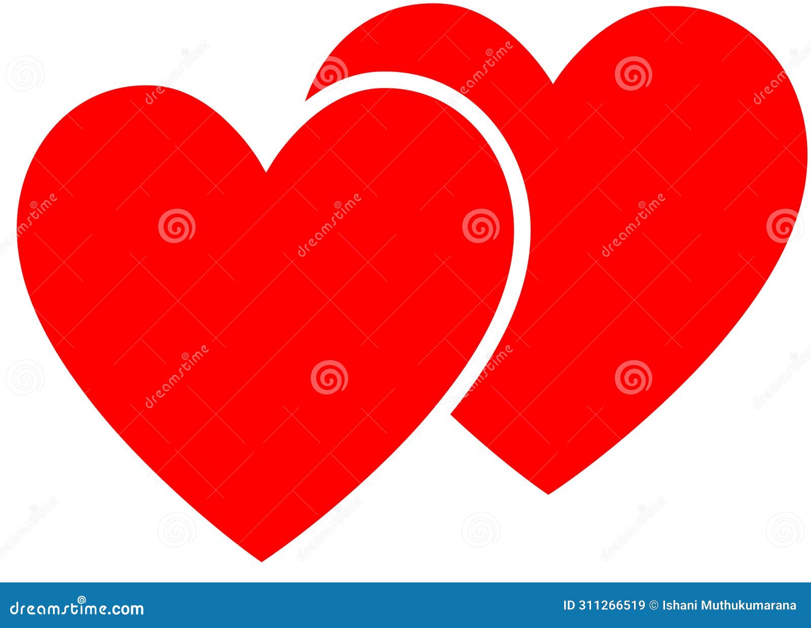 Line Style Hearts Together Linked Love Symbol Stock Vector ...