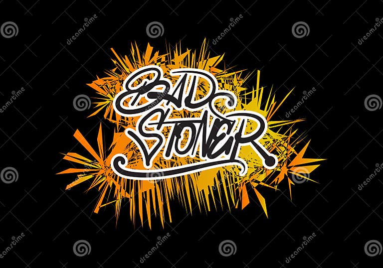 BAD STONER Word Hand Drawing Style Art Stock Illustration ...
