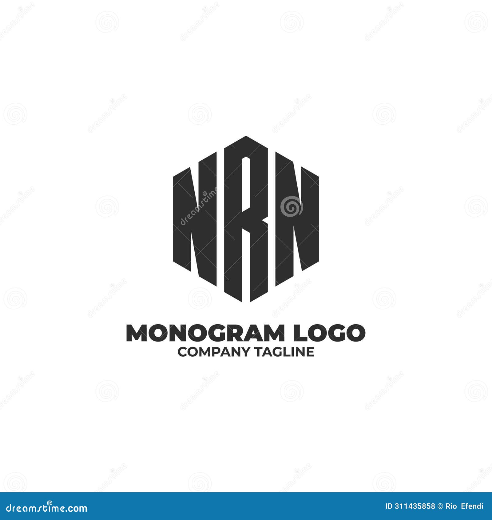 NRN Letter Logo Creative Design with Vector Graphic, Simple and Modern ...