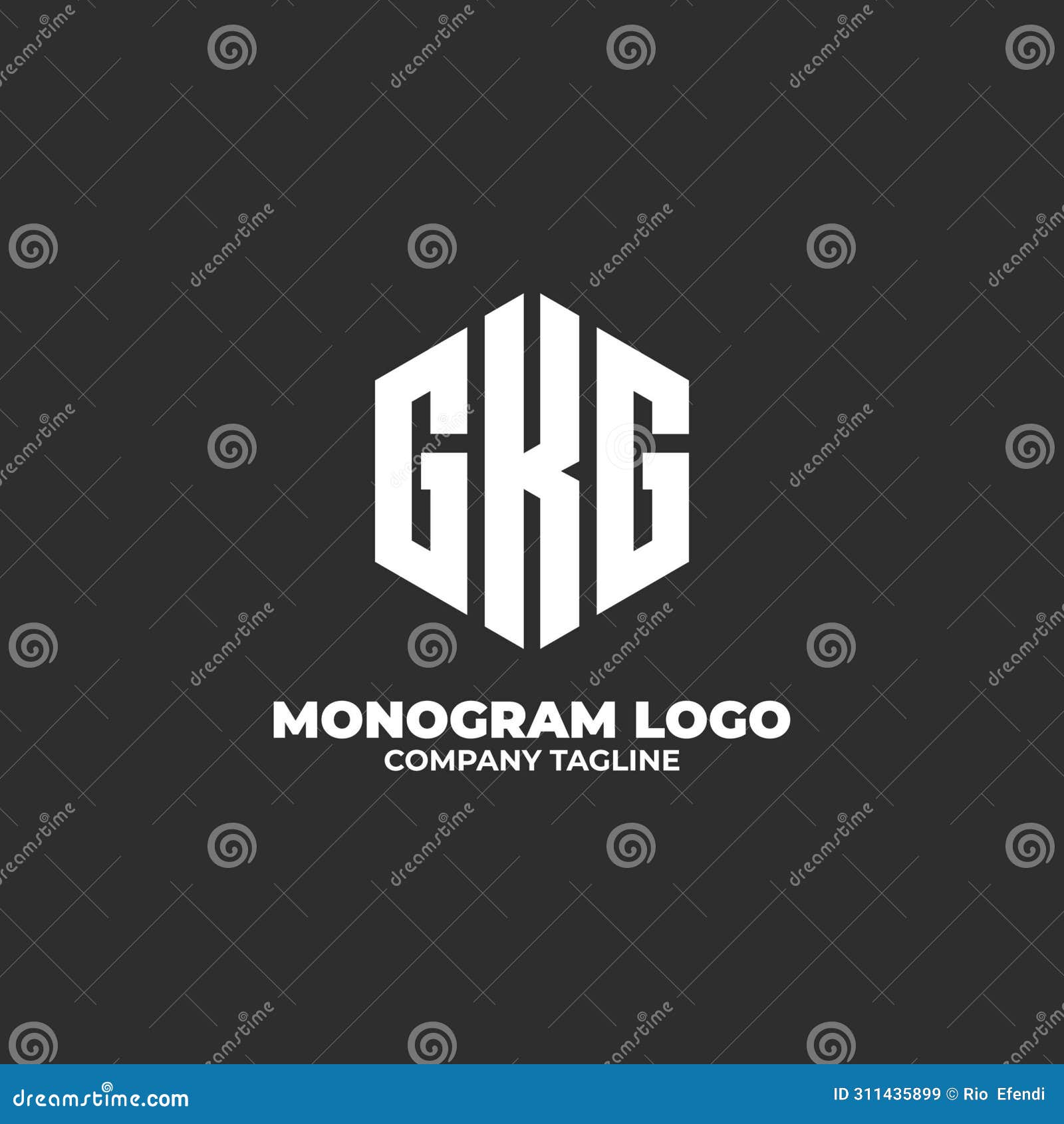 GKG Letter Logo Creative Design with Vector Graphic, Simple and Modern ...