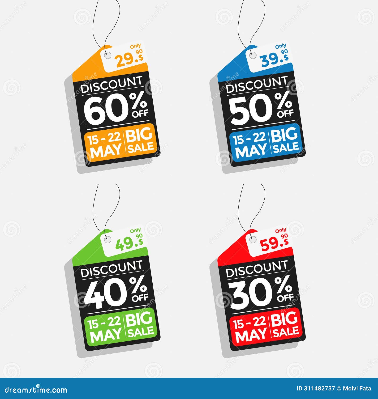 Colorfull Big Sale Price Tag Promotion Sign Set Stock Illustration ...