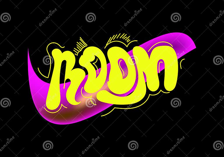ROOM Typography Word Style Design Stock Vector - Illustration of vector ...