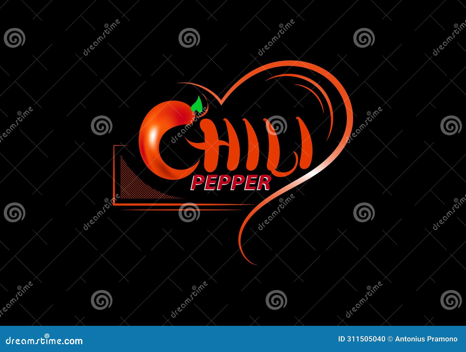 CHILI PEPPER Typography Word Style Design Stock Vector - Illustration ...
