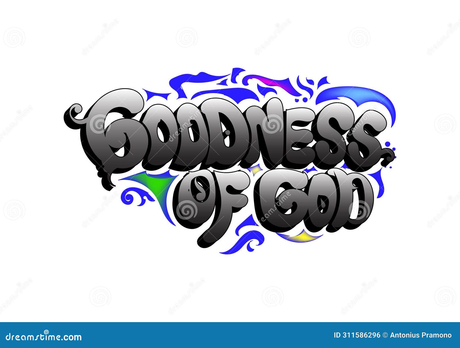 GOODNESS of GOD Typography Word Style Design Stock Vector ...