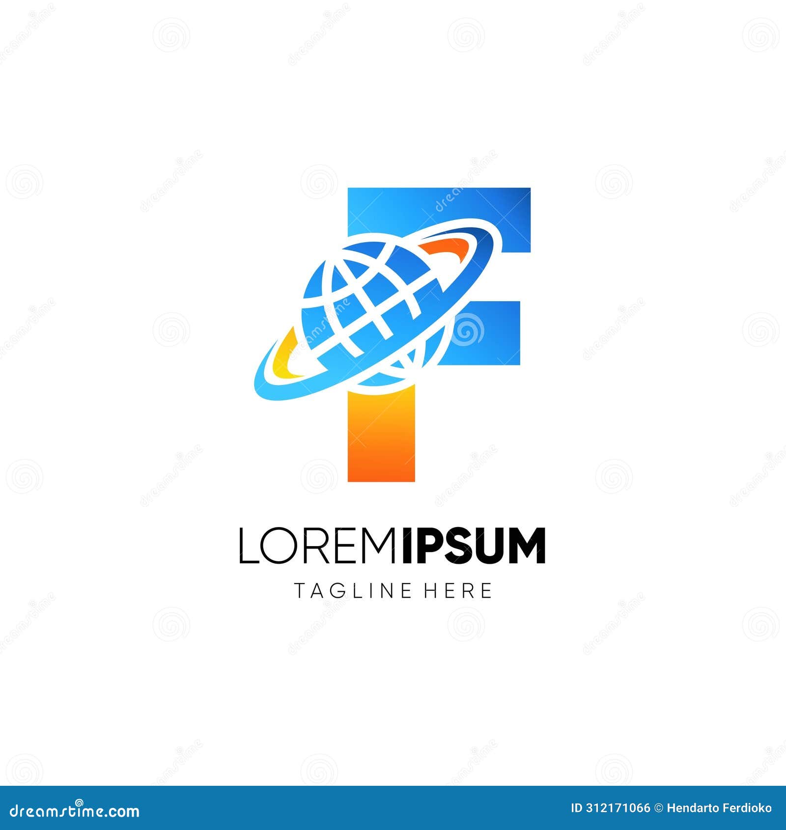 Letter F Earth Globe World Logo Design Vector Icon Graphic Symbol ...