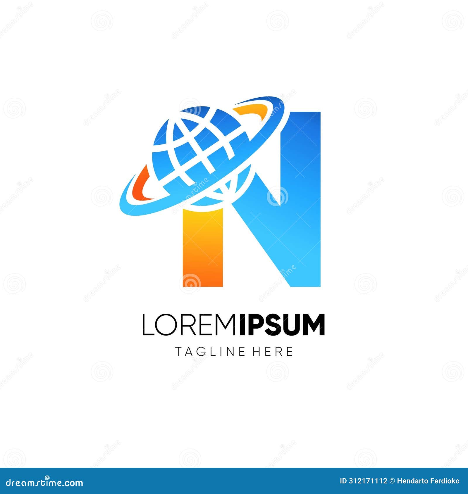 Letter N Earth Globe World Logo Design Vector Icon Graphic Symbol ...