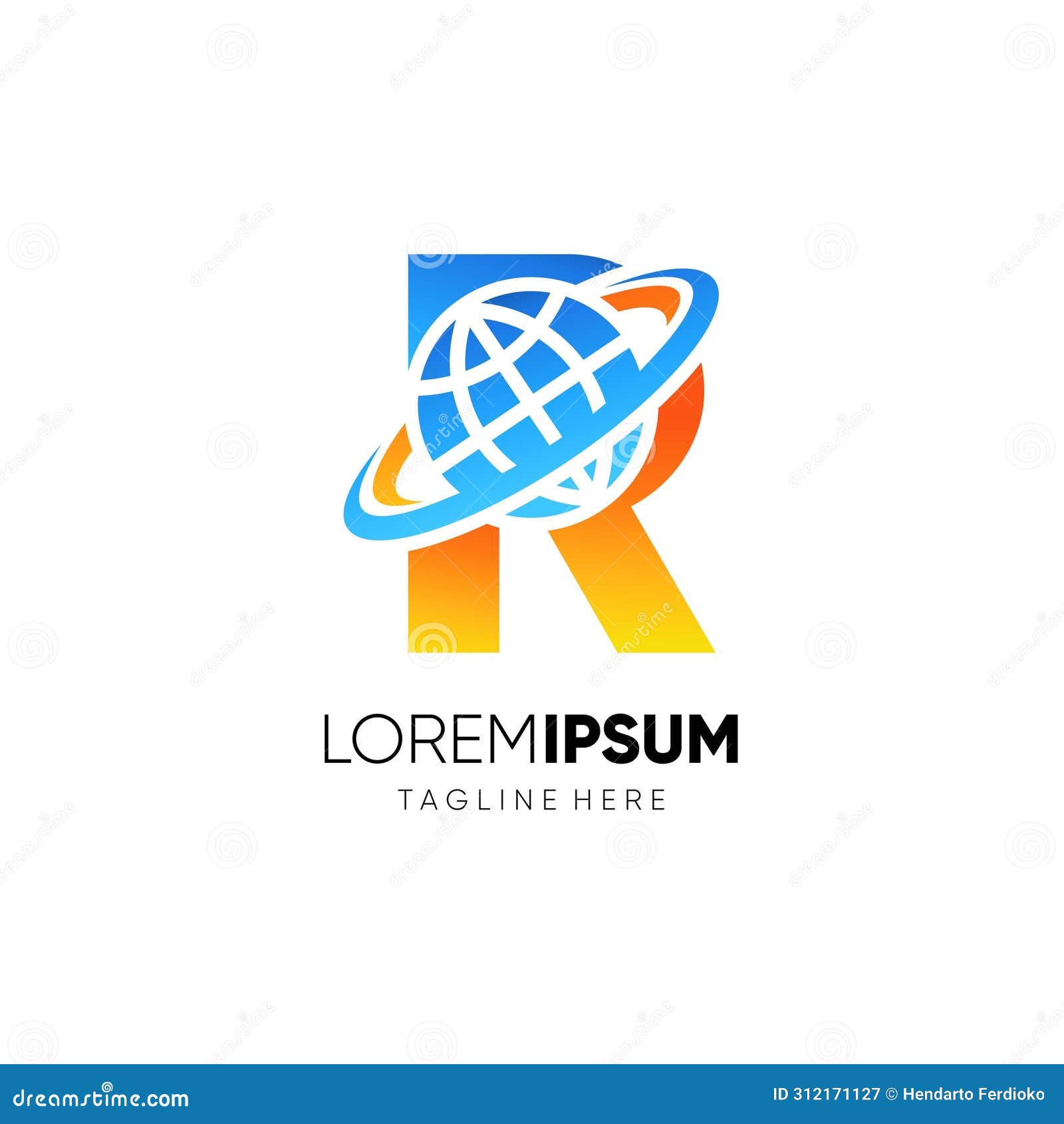 Letter R Earth Globe World Logo Design Vector Icon Graphic Symbol ...