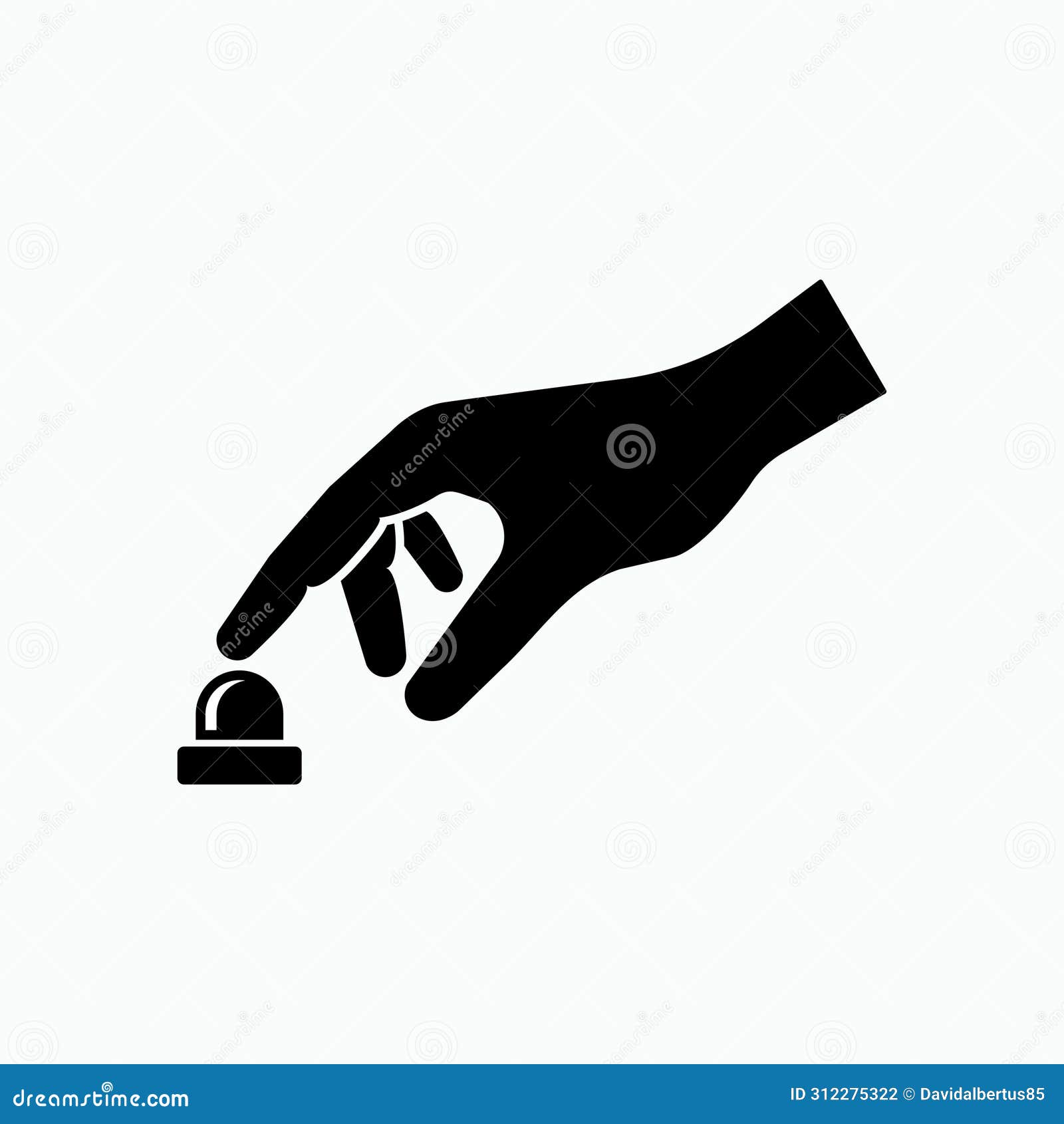 Bell Press Icon. Visitor, Guest Call - Vector, Sign and Symbol for ...