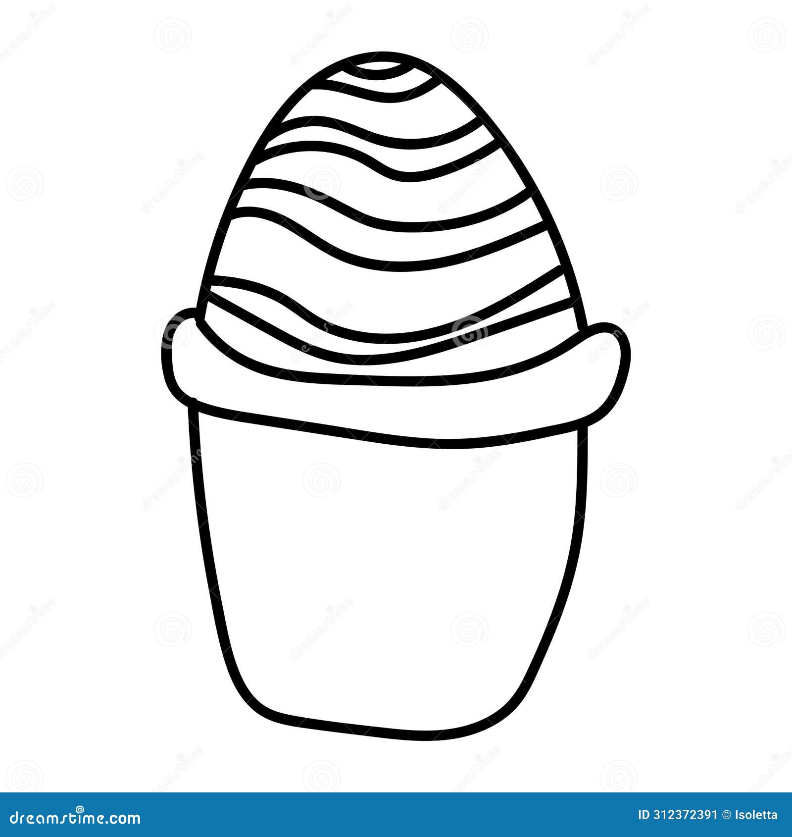 Easter Egg Line Drawing. Doodle Vector Illustration Stock Vector ...