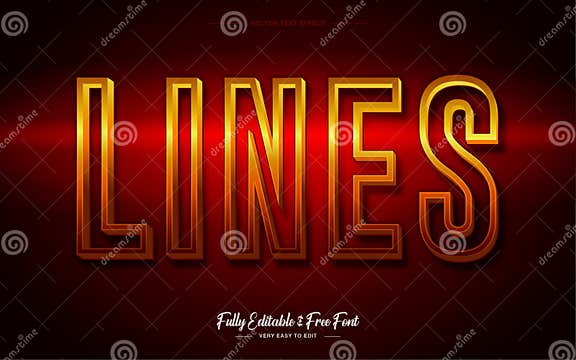 Lines Text Effects Modern Editable Stock Vector - Illustration of ...