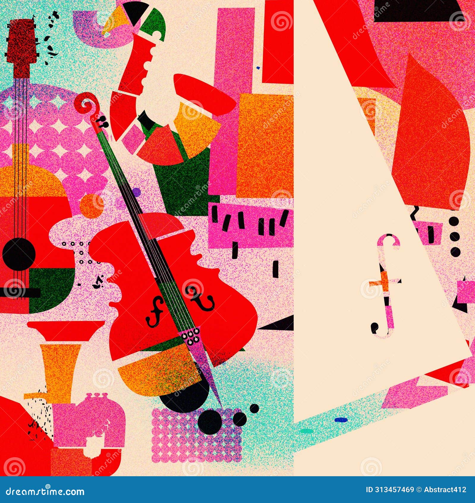 Modern Music Poster with Abstract and Minimalistic Musical Instruments ...