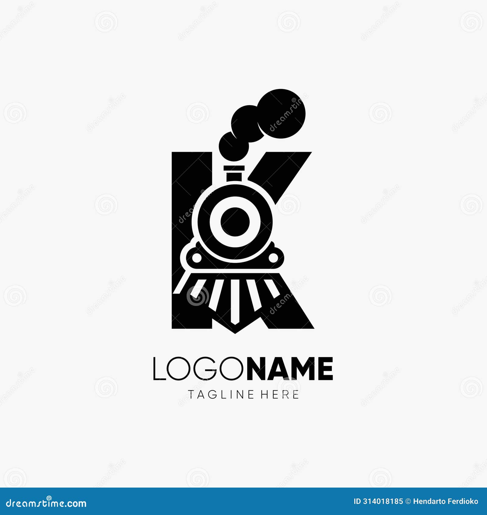 Letter K Train Locomotive Transport Logo Design Vector Icon Graphic ...