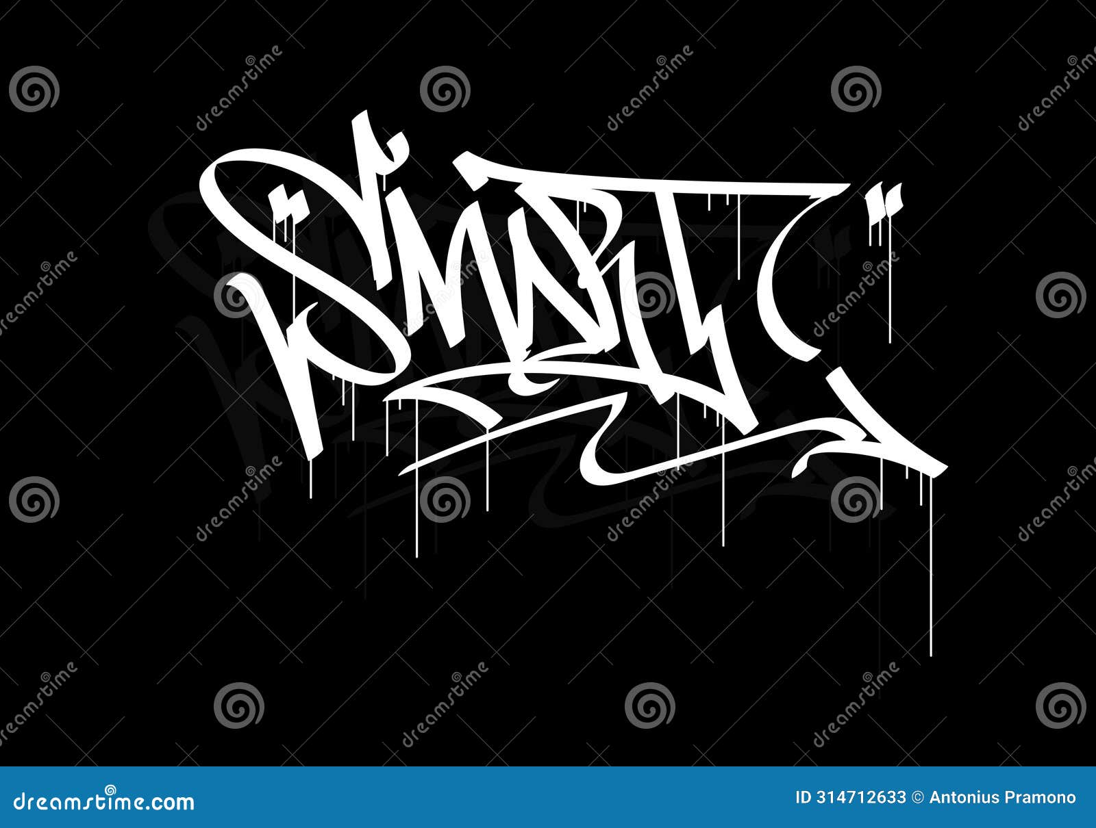 SMART Graffiti Tag Style Design Stock Illustration - Illustration of ...