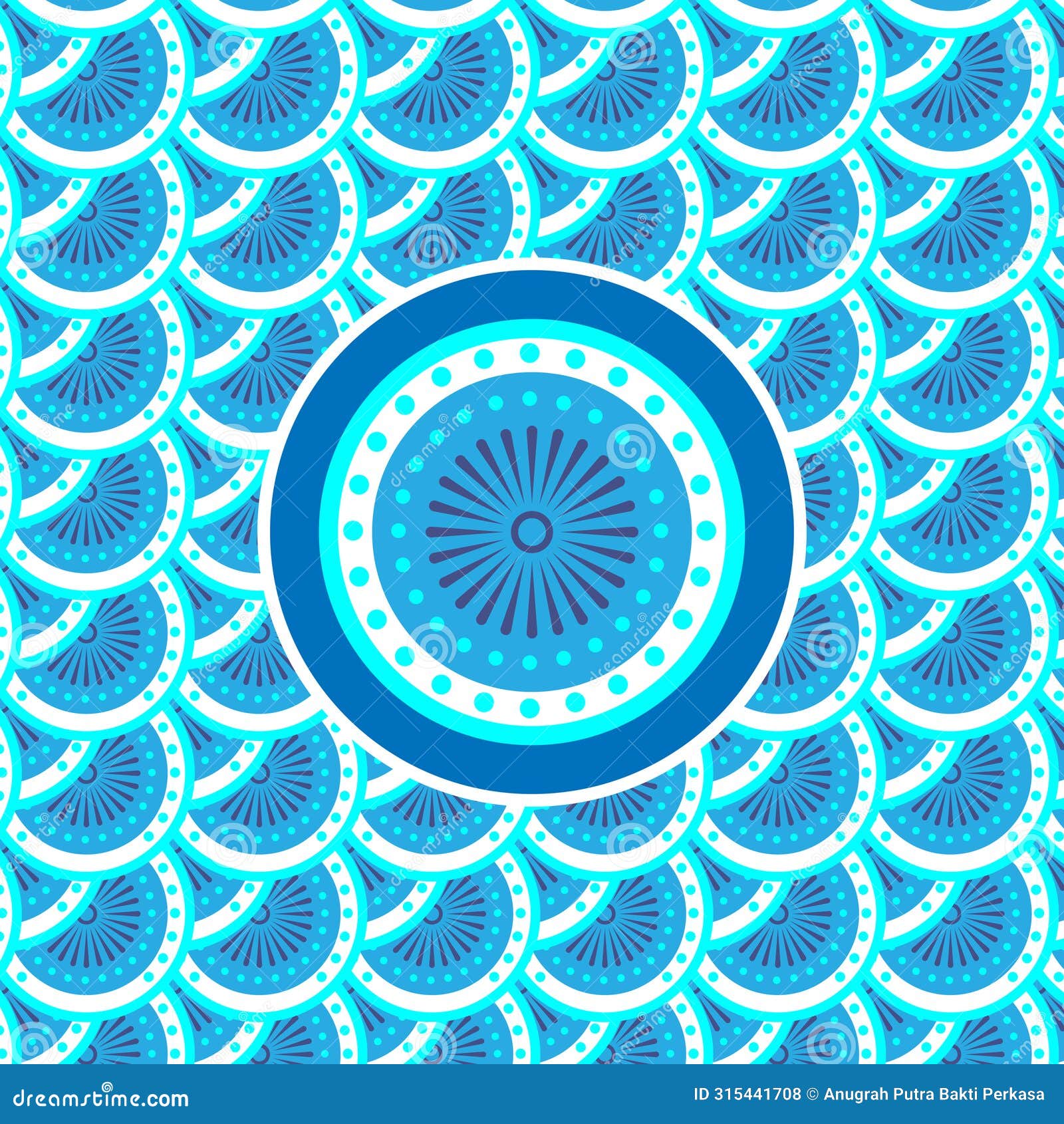 Batik Kerang Blue Ocean Background Stock Illustration - Illustration of ...