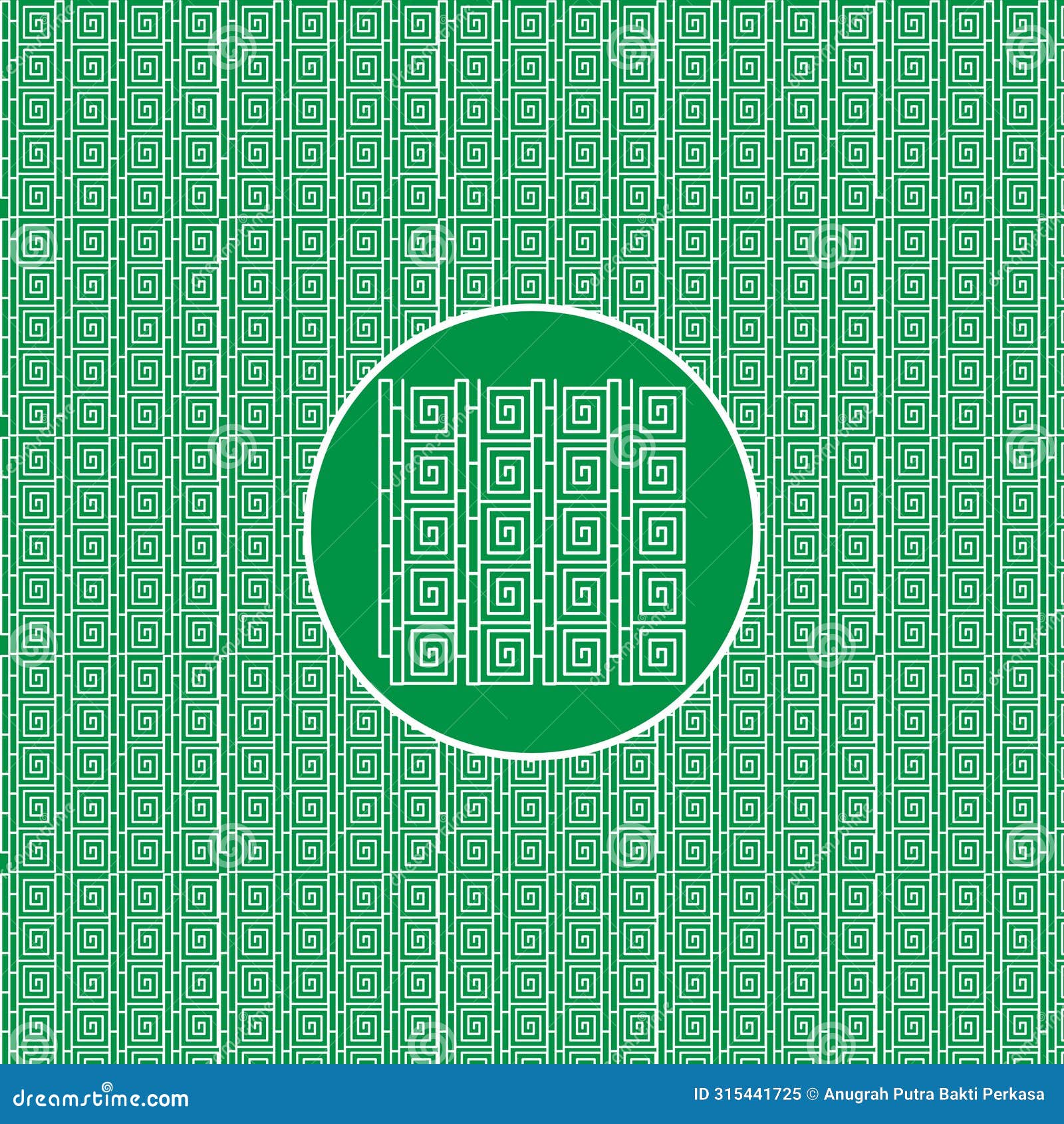 Batik Meander Green Pattern Background Stock Image - Image of green ...