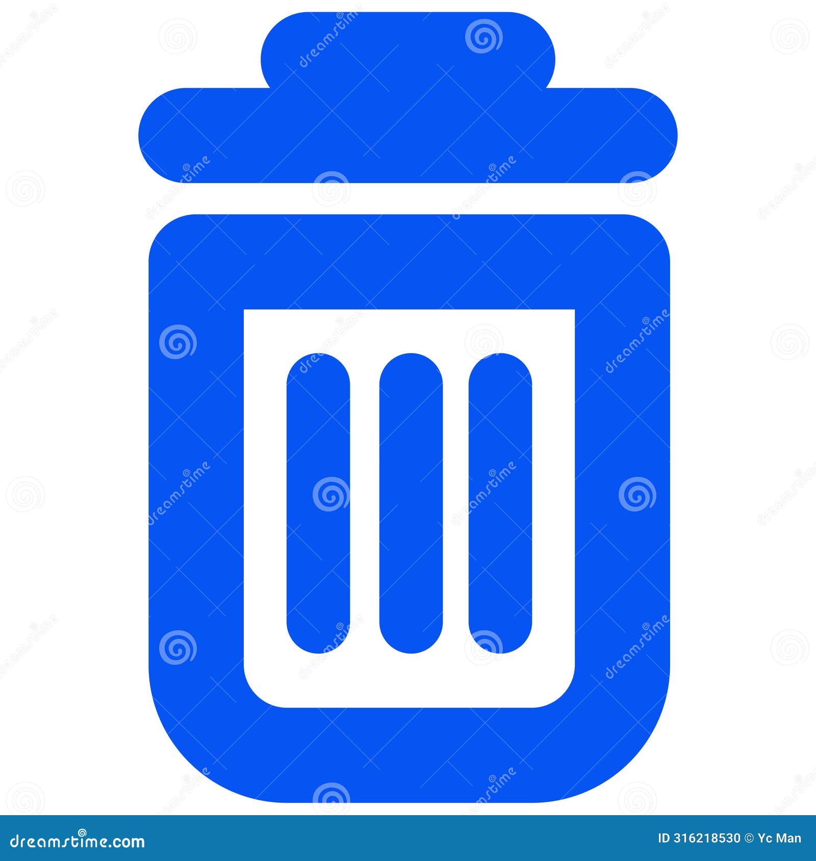 Blue Trash Icon, Icon Button, Vector Illustration. Stock Vector ...