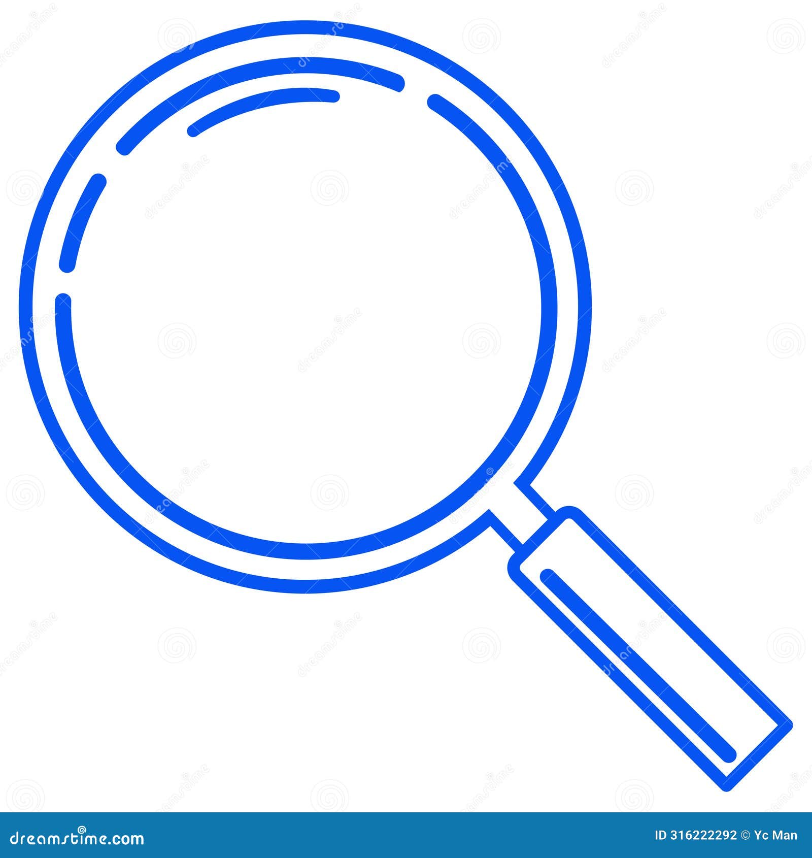 Blue Magnifying Glass Icon 1 Stock Vector - Illustration of line ...