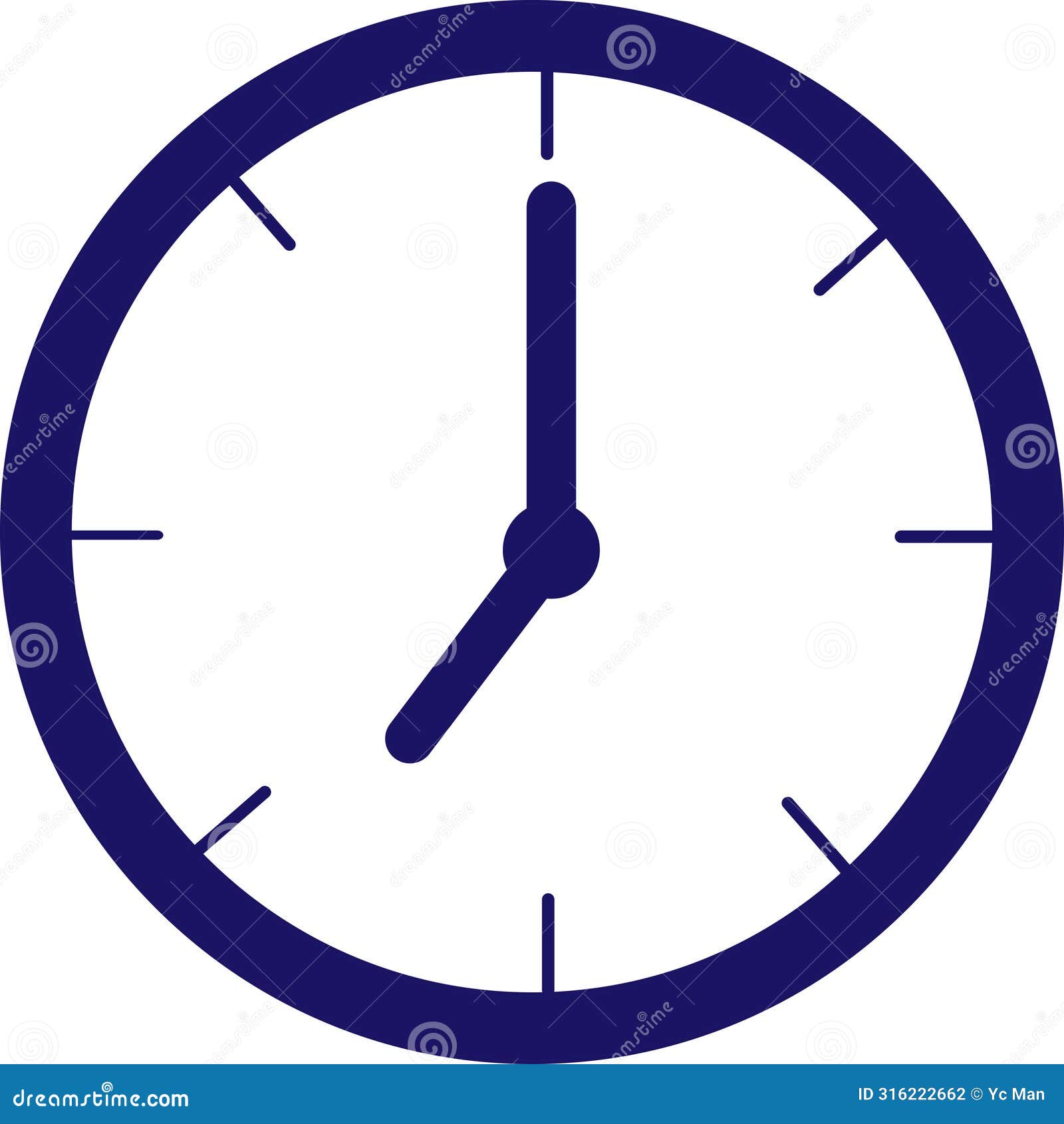 Blue Clock Icon, Vector Iillustration. Stock Vector - Illustration of ...