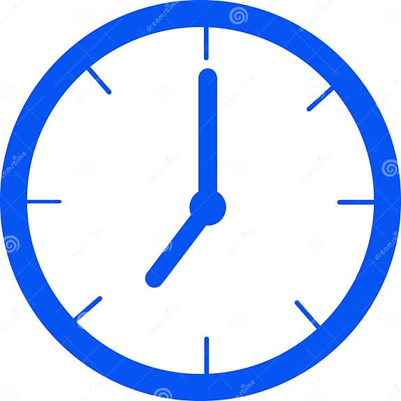 Blue Clock Icon, Vector Illustration Stock Vector - Illustration of ...