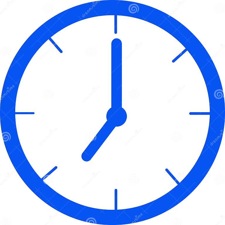 Blue Clock Icon, Vector Illustration Stock Vector - Illustration of ...
