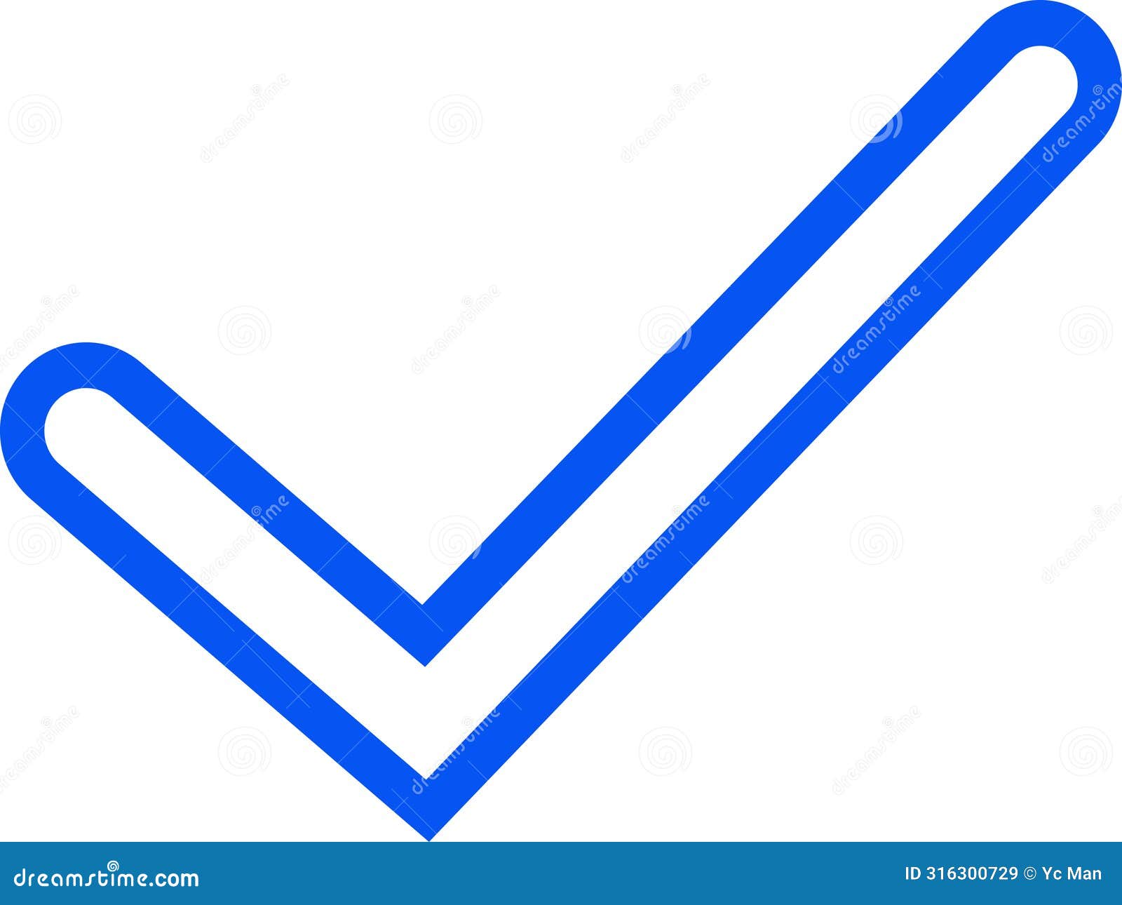 Blue Done Outline Icon, Vector Illustration. Stock Vector ...