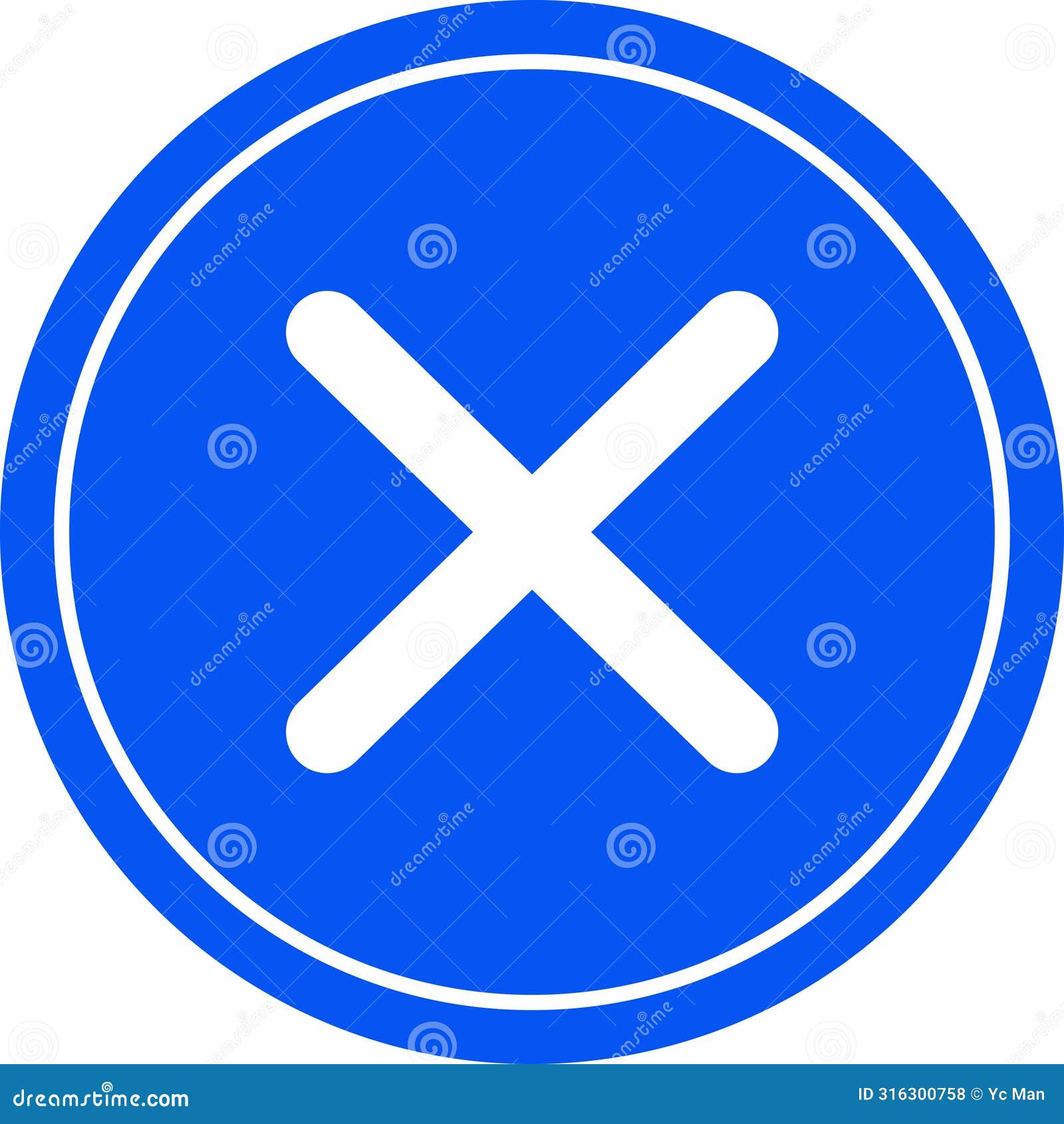 Blue Cancel Icon, Circle Icon, Vector Illustration. Stock Vector ...