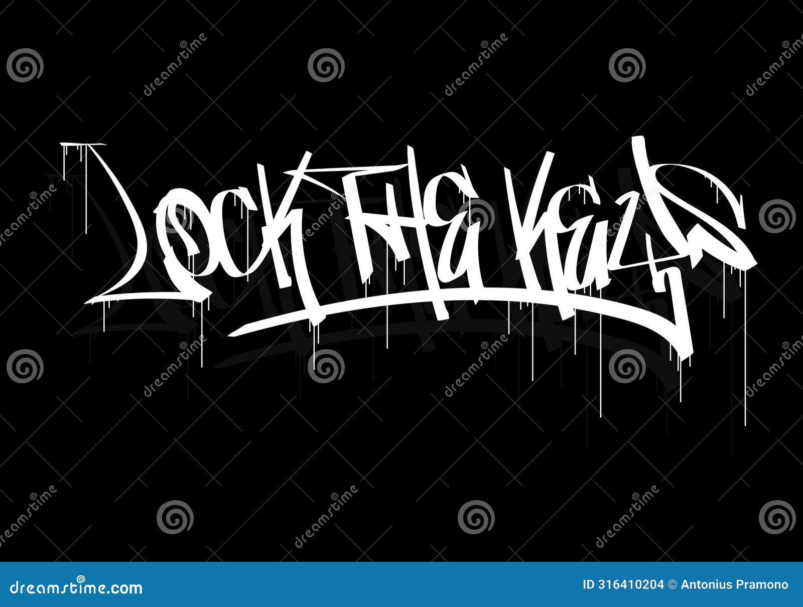 LOCK the KEYS Graffiti Tag Style Design Stock Vector - Illustration of ...