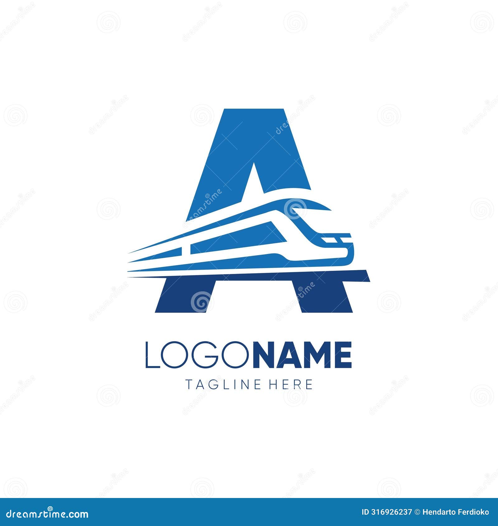 Letter a Fast Train Logo Design Vector Icon Emblem Symbol Graphic ...