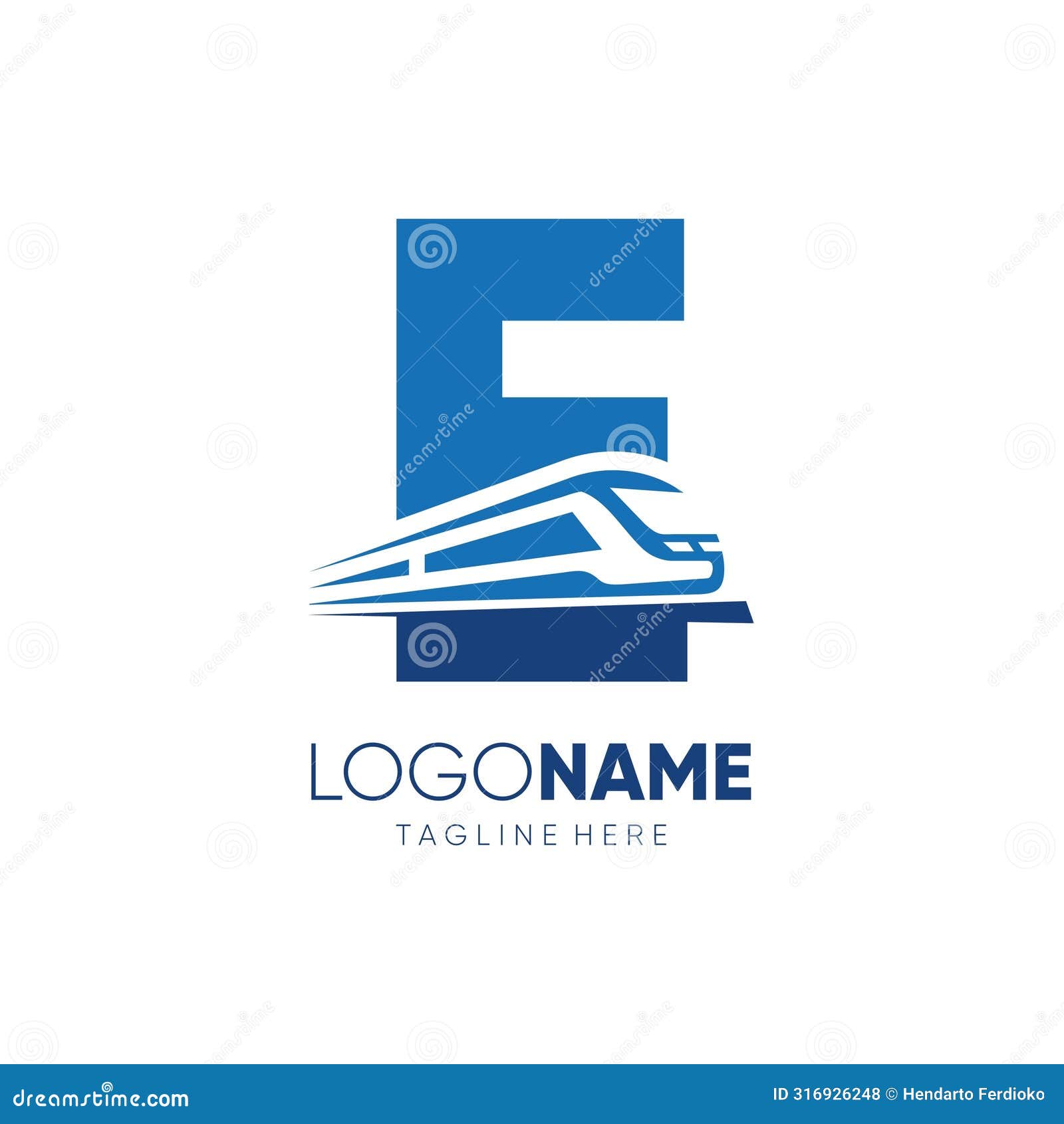 Letter E Fast Train Logo Design Vector Icon Emblem Symbol Graphic ...