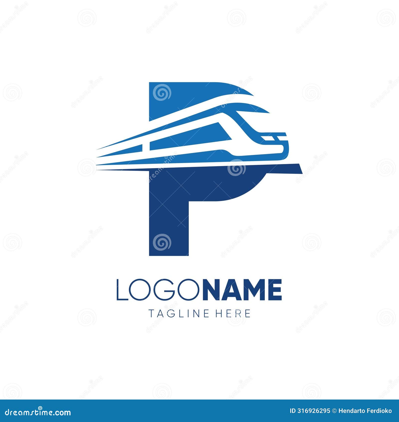Letter P Fast Train Logo Design Vector Icon Emblem Symbol Graphic ...