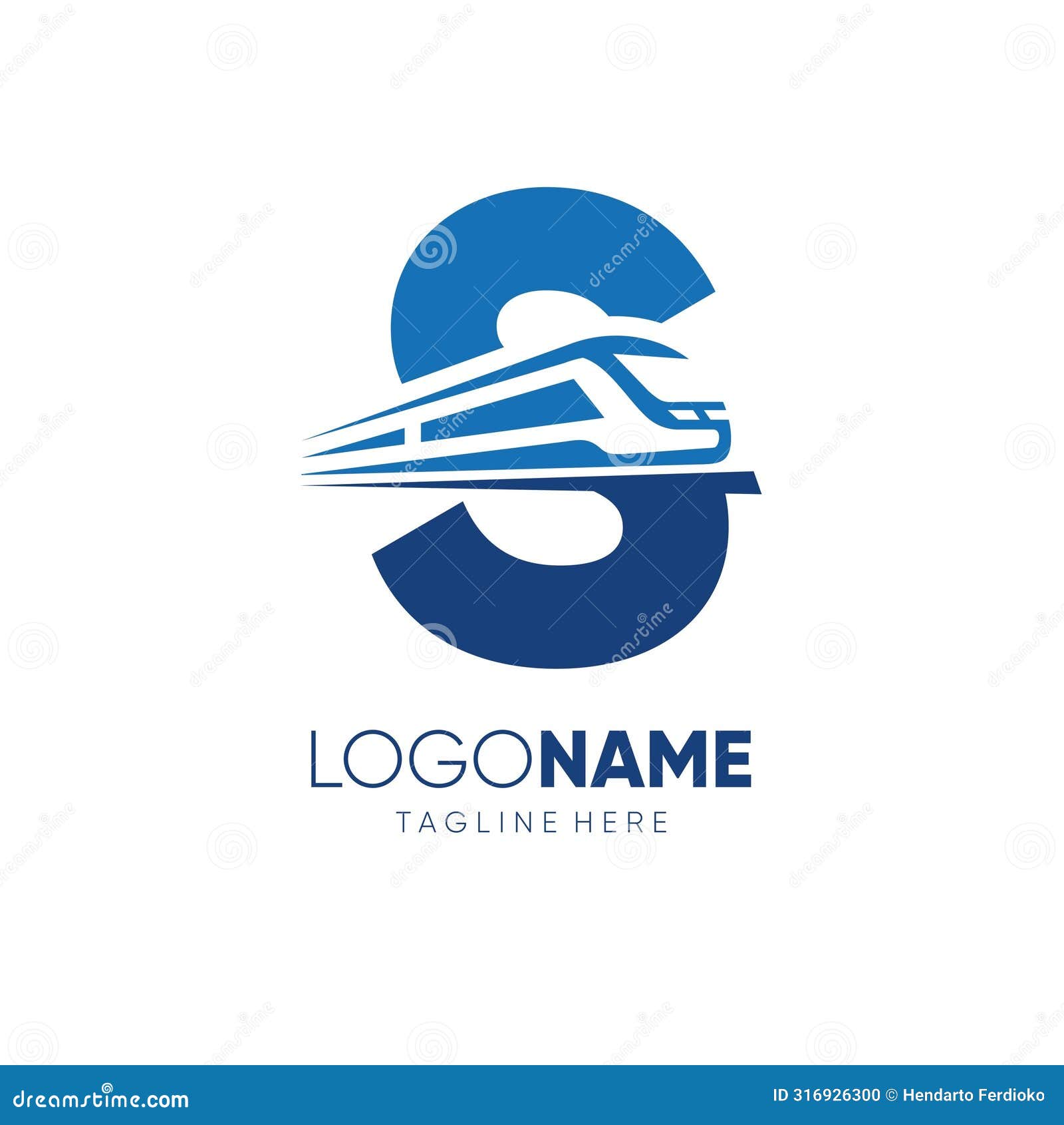 Letter S Fast Train Logo Design Vector Icon Emblem Symbol Graphic ...