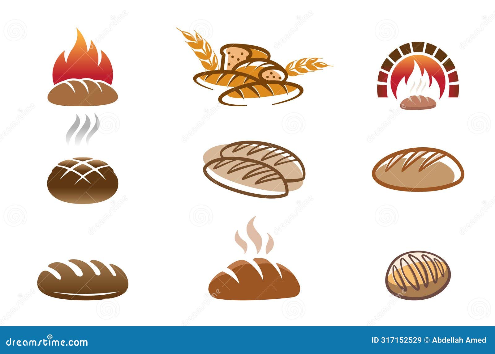 Creative Bread and Bakery Collection Logo Stock Vector - Illustration ...