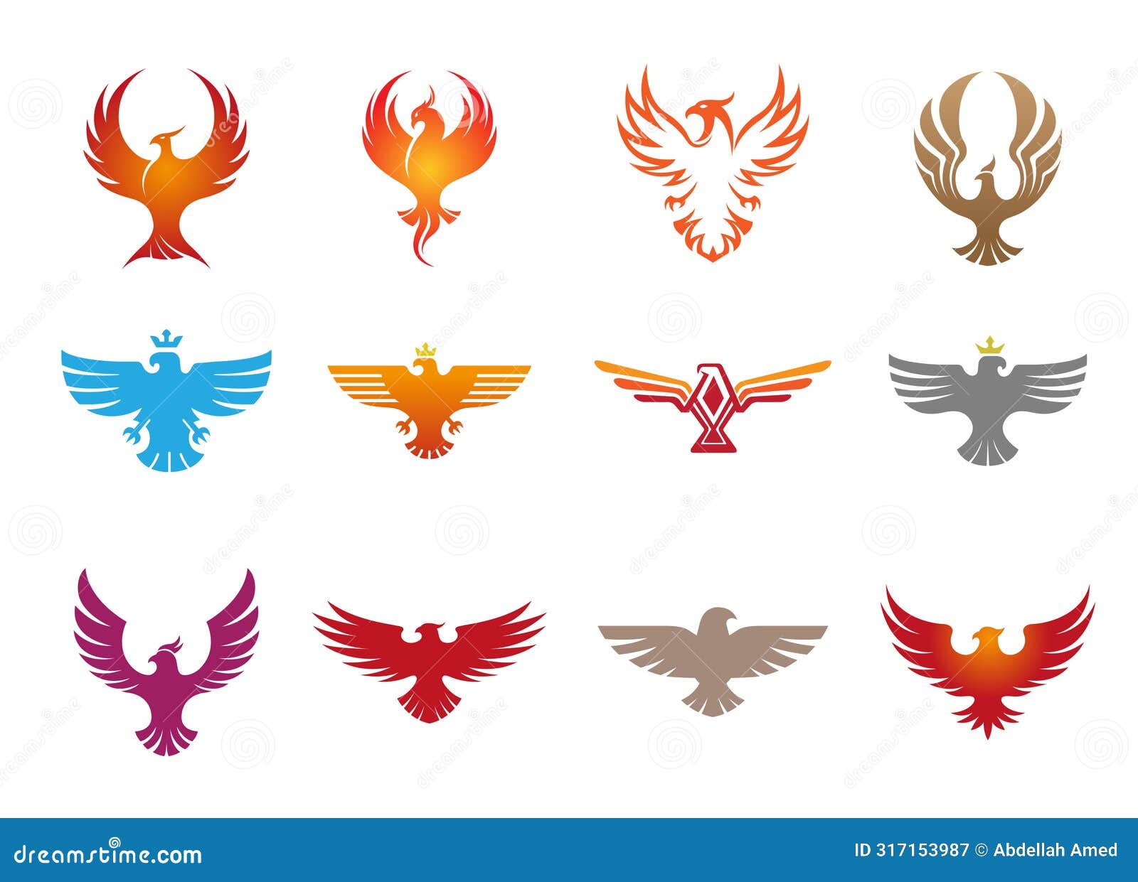 Creative Phoenix Birds Collection Logo Design Symbol Vector Stock ...