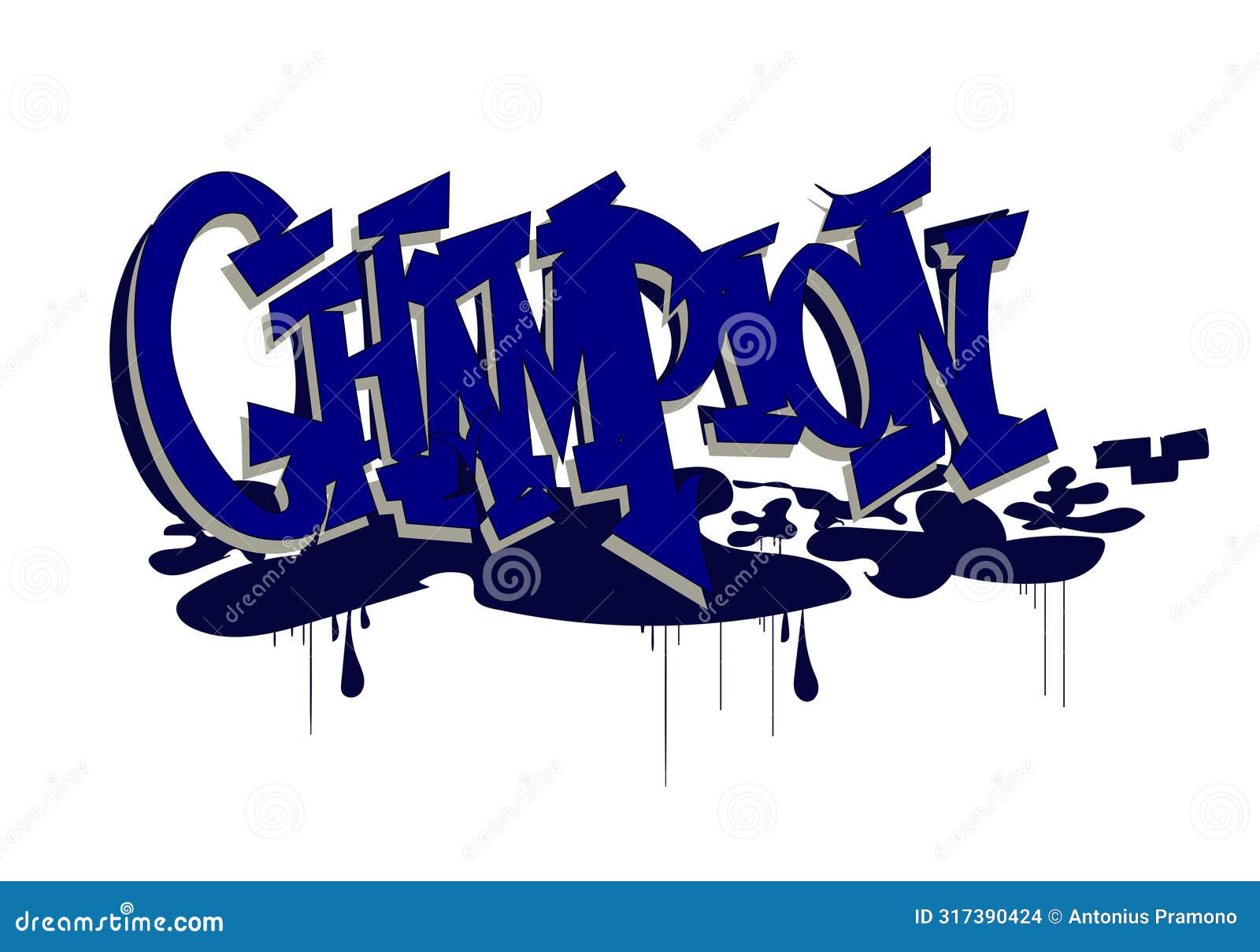 CHAMPION Graffiti Tag Style Design Stock Vector - Illustration of ...