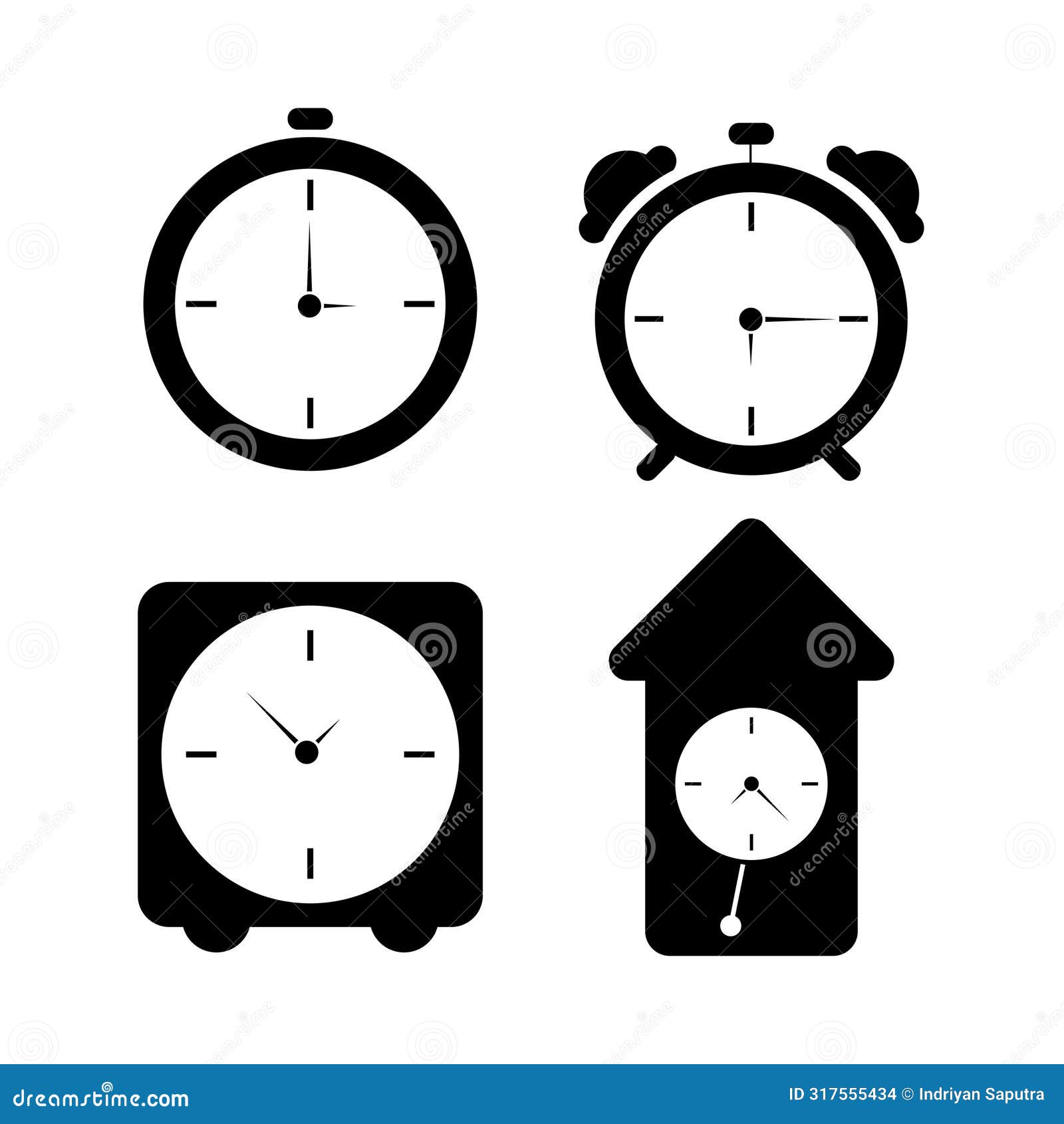 Clock Icon Vector Set Suitable for Creative Industries Stock Vector ...