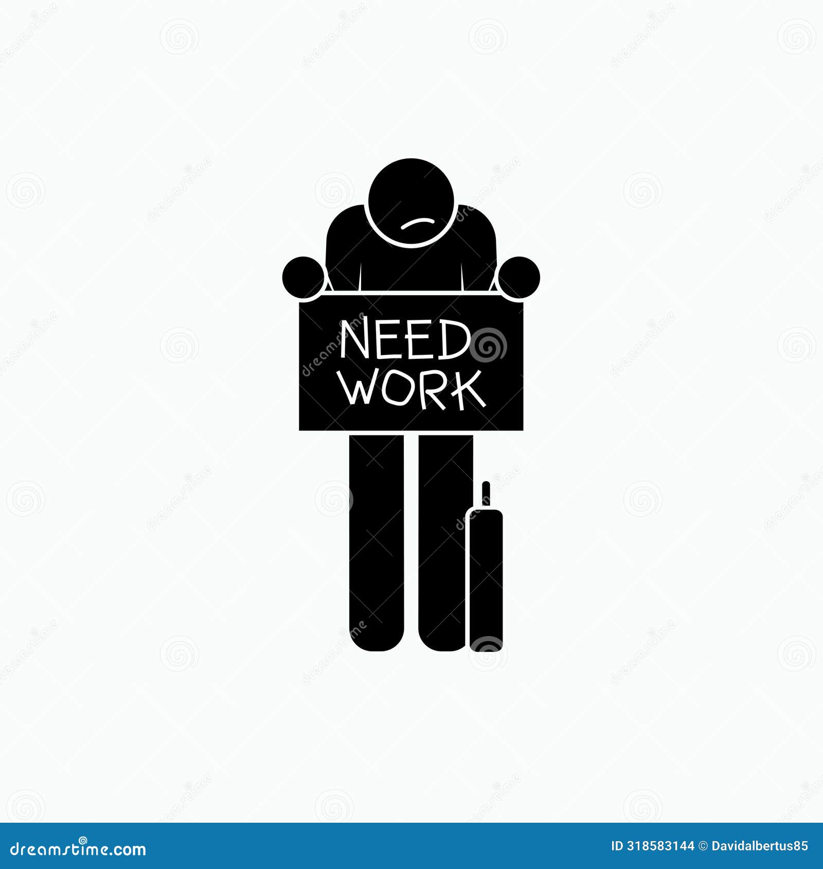 Jobless Icon. Has Fired. Need Work, Unemployment Symbol - Vector Stock ...