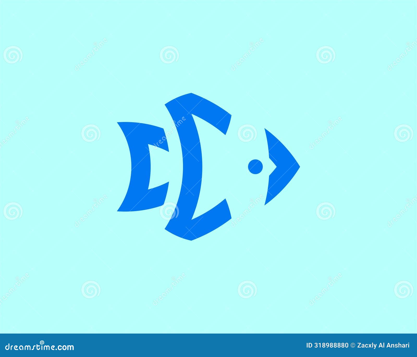 Fish Logo with a Combination of Two Letters C and V Stock Vector ...